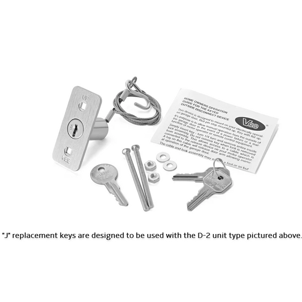 Flat "J" key pairs (replacement keys for D-2 disconnects) – Vee ...